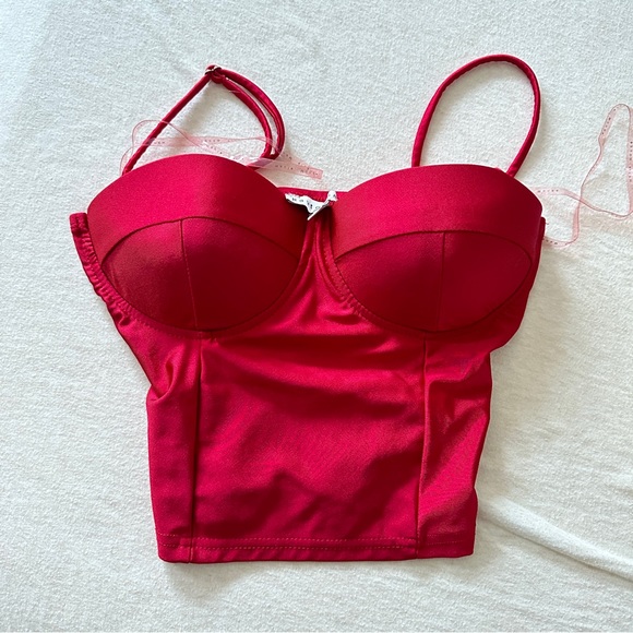 Haute Monde | Tops | Haute Monde Red Bustier Corset Push Up Tank Top ...